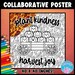 Collaborative Coloring Poster Plant Kindness Harvest Joy Printable ...