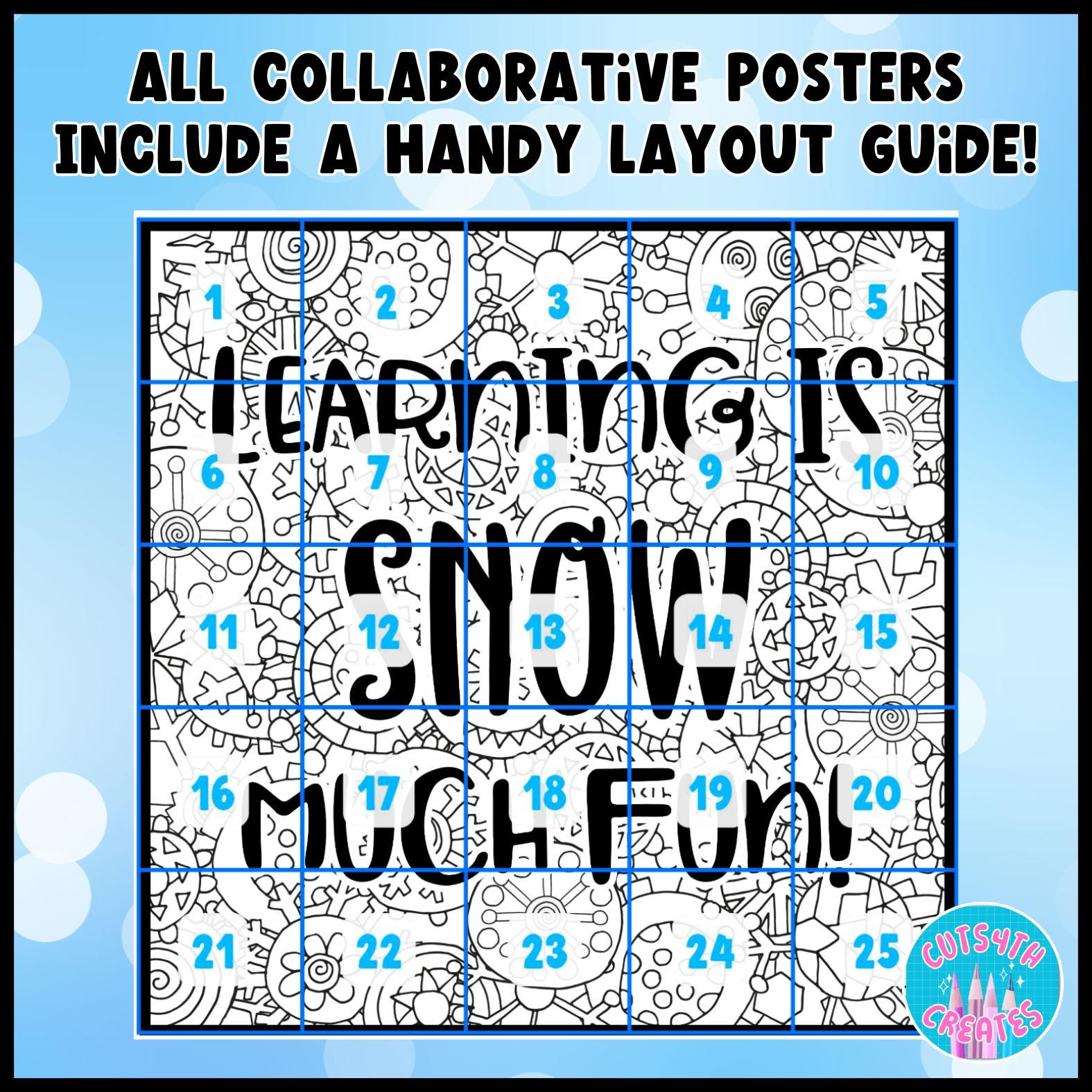 Collaborative Coloring Poster | Learning is SNOW Much Fun! | Winter ...