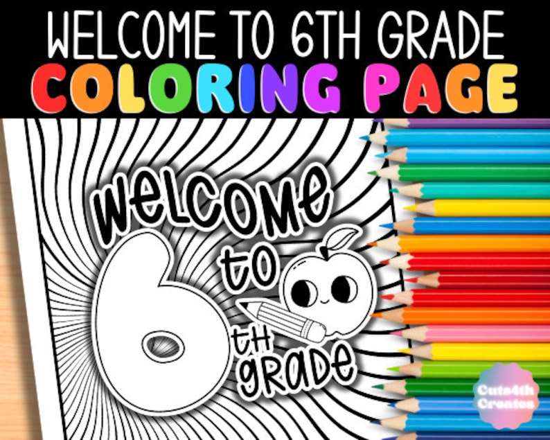 Welcome to 6th Grade Coloring Page Back to School Open - Etsy