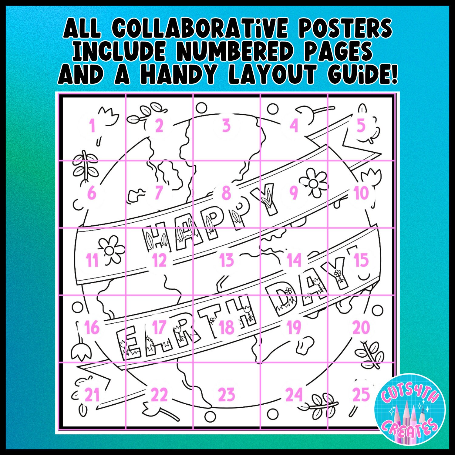 Earth Day Collaborative Coloring Poster | Happy Earth Day! | Teamwork ...