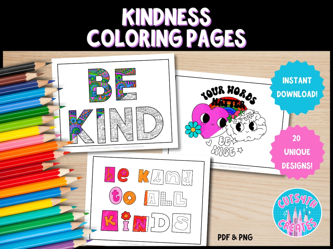 Kindness Coloring Pages | Be Kind to All Kinds | Elementary Coloring ...