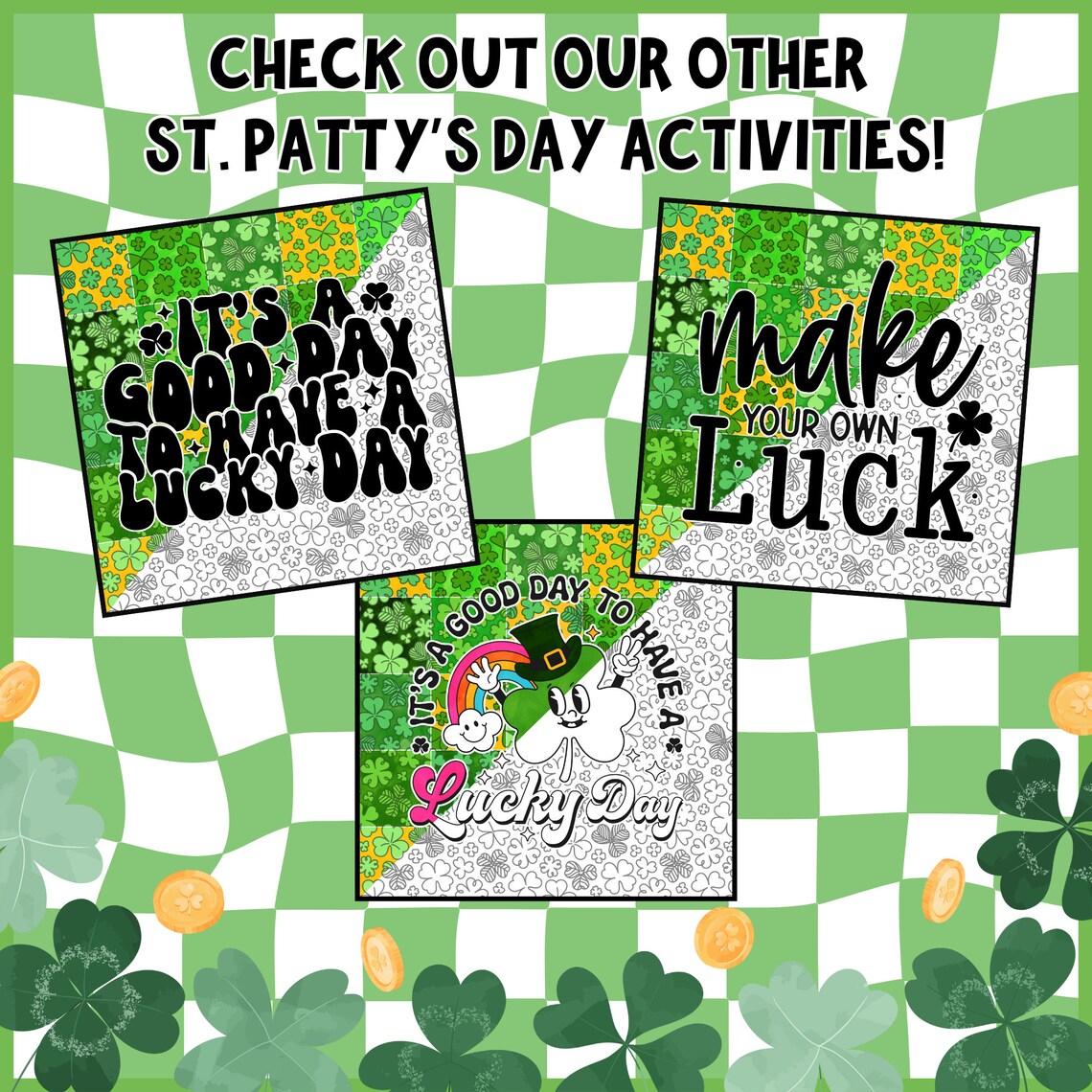 Collaborative Coloring Poster St. Patrick's Day Printables Shamrock and ...