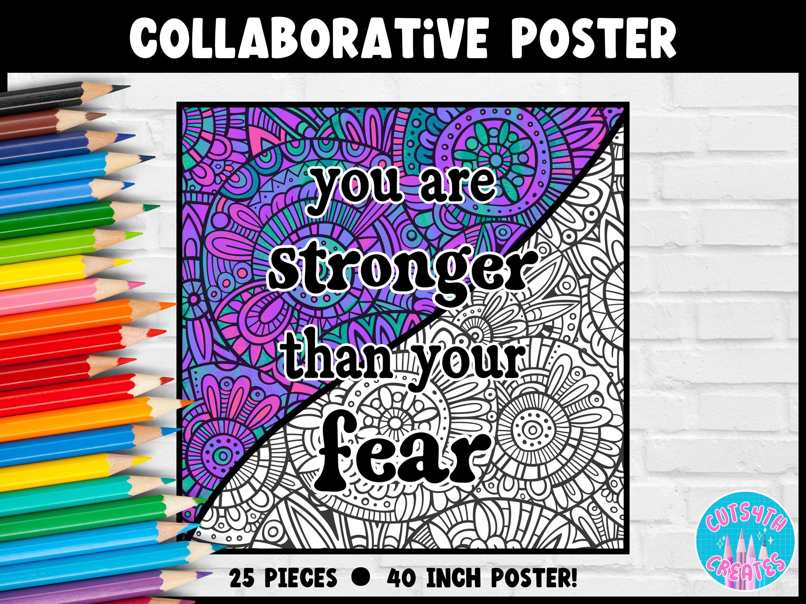 Collaborative Coloring Poster Bulletin Board 25 Pieces | You Are ...