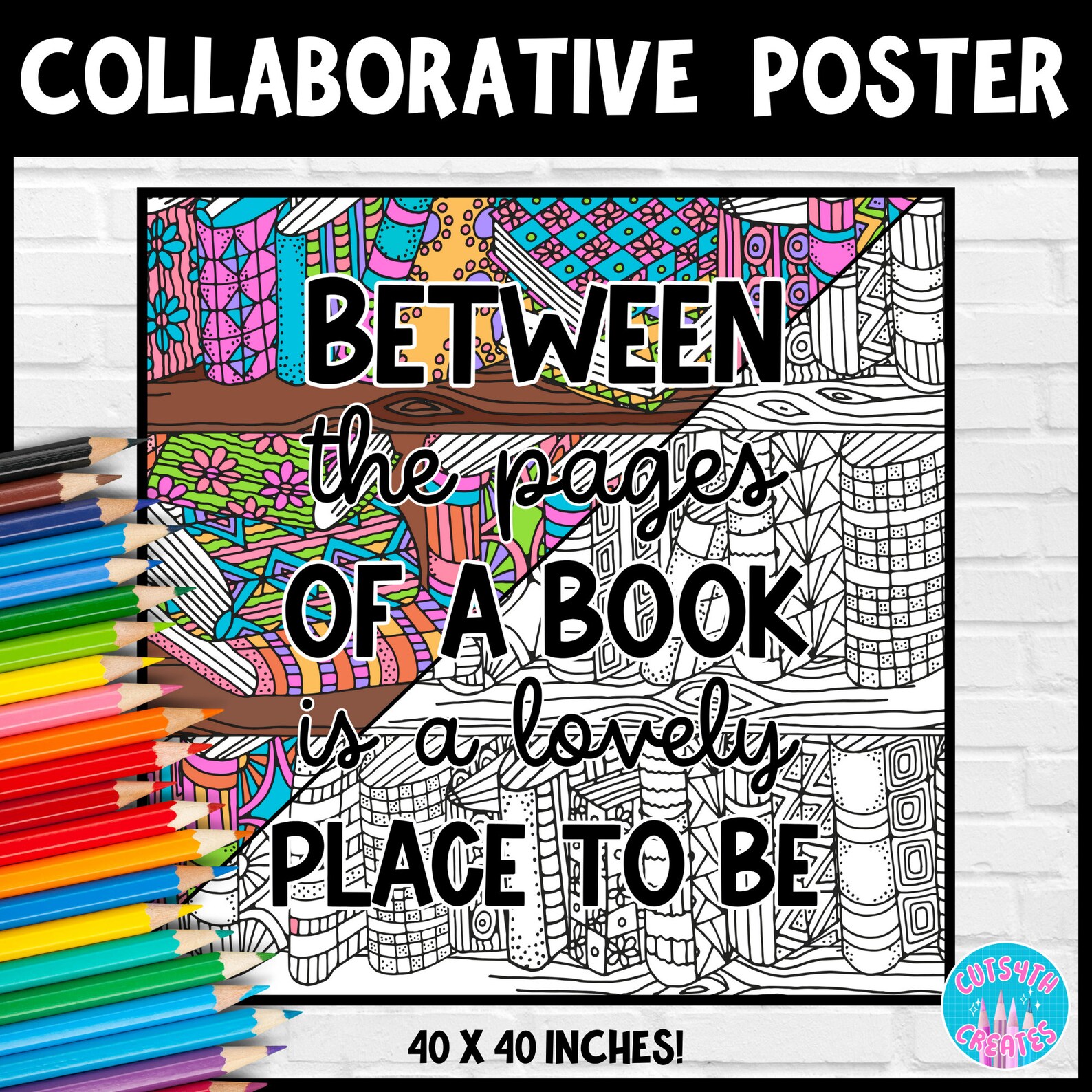 Collaborative Coloring Poster | Teamwork Activity Puzzle | "between the ...