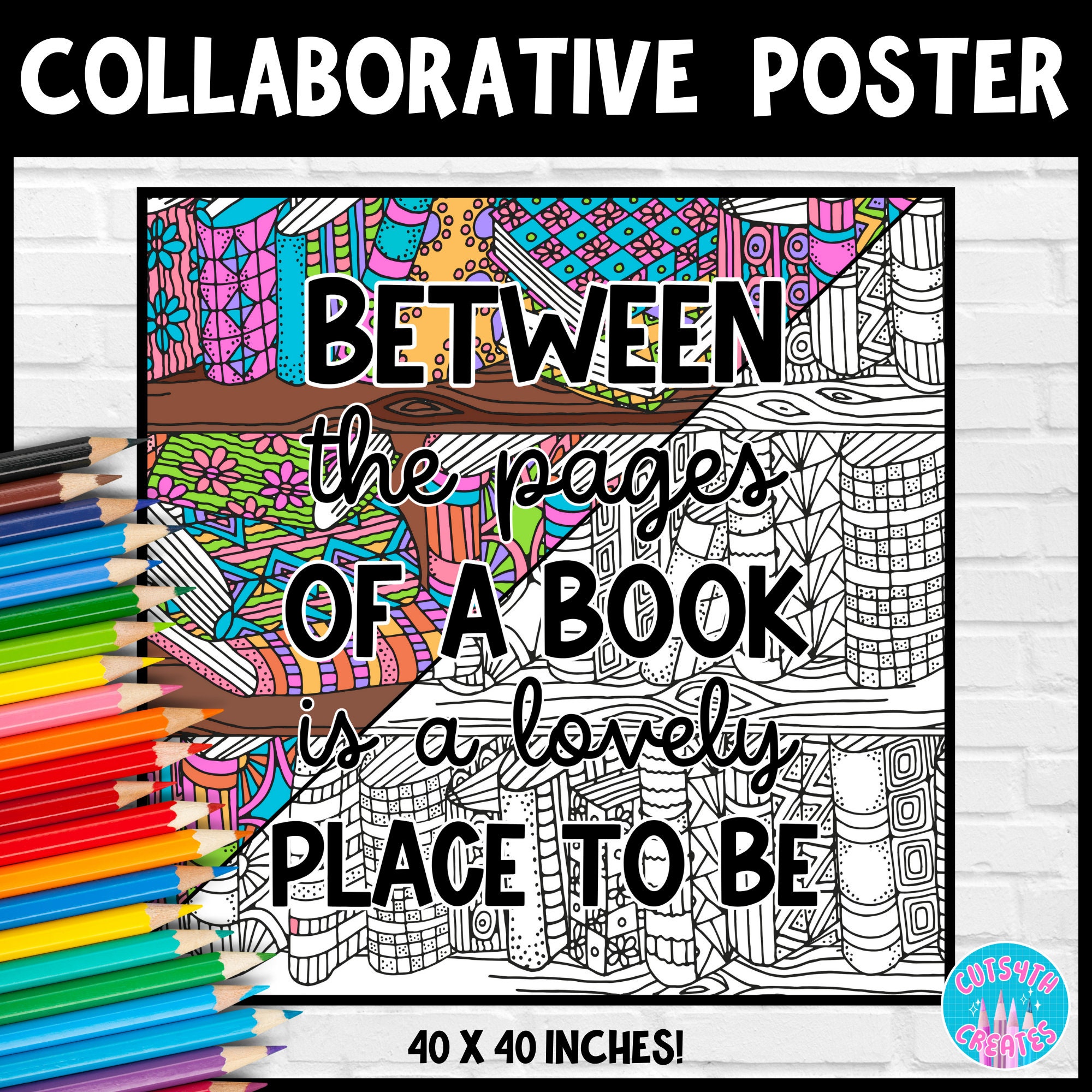 Collaborative Coloring Poster | Teamwork Activity Puzzle | "between the ...