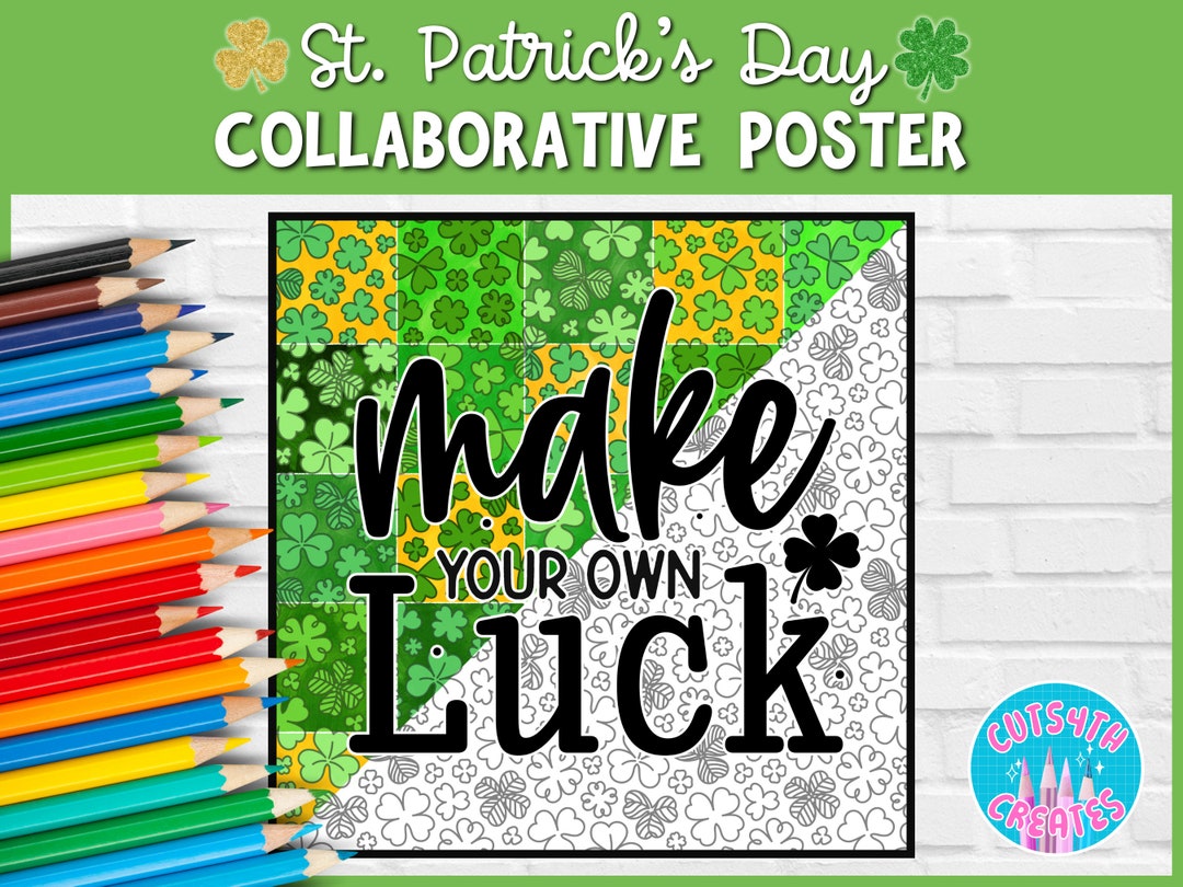 St. Patrick's Day Activity Printable Collaborative Poster + Coloring ...