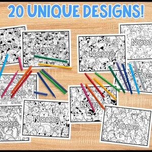 Personalized Animal Doodles Coloring Pages EDITABLE! Printable Coloring ...