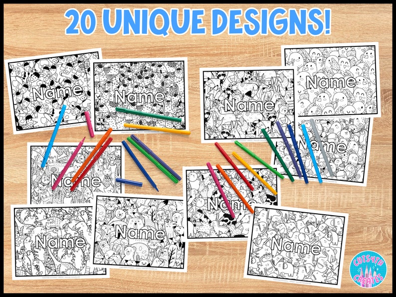 Personalized Animal Doodles Coloring Pages EDITABLE! Printable Coloring ...
