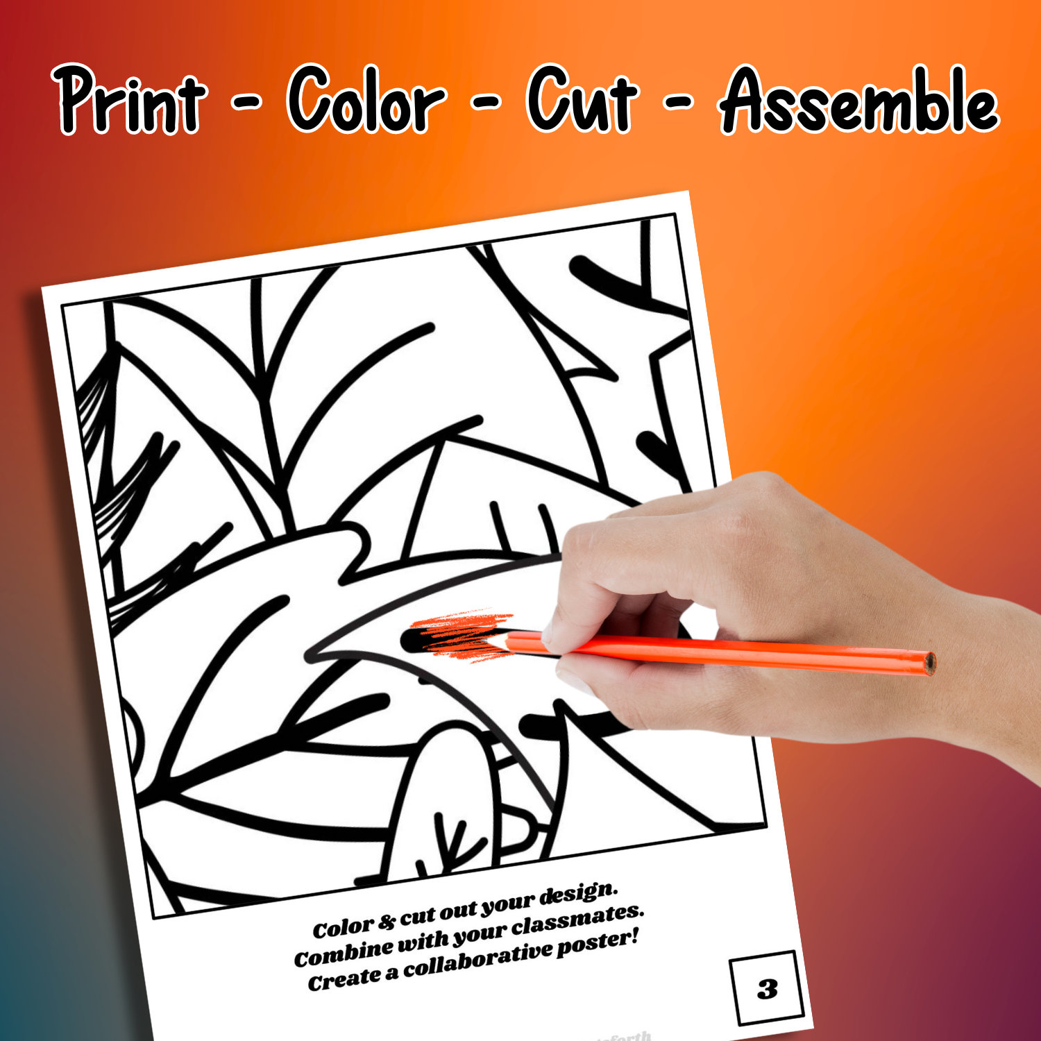 Collaborative Coloring Poster | Fall Autumn | Teamwork Activity ...