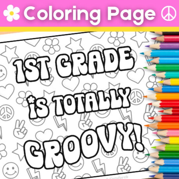 First Grade Coloring Page - Etsy