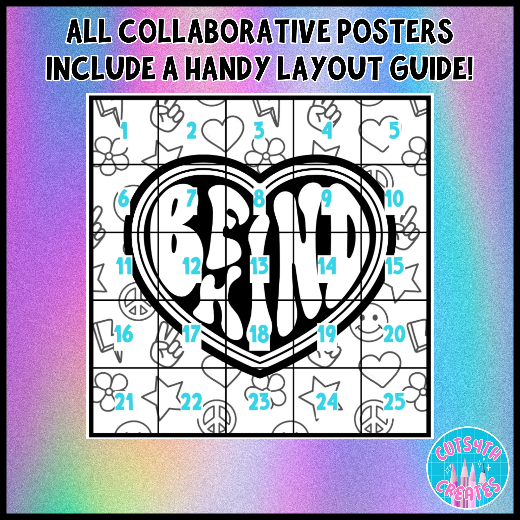 Collaborative Coloring Poster | World Kindness Day | Be Kind Groovy ...