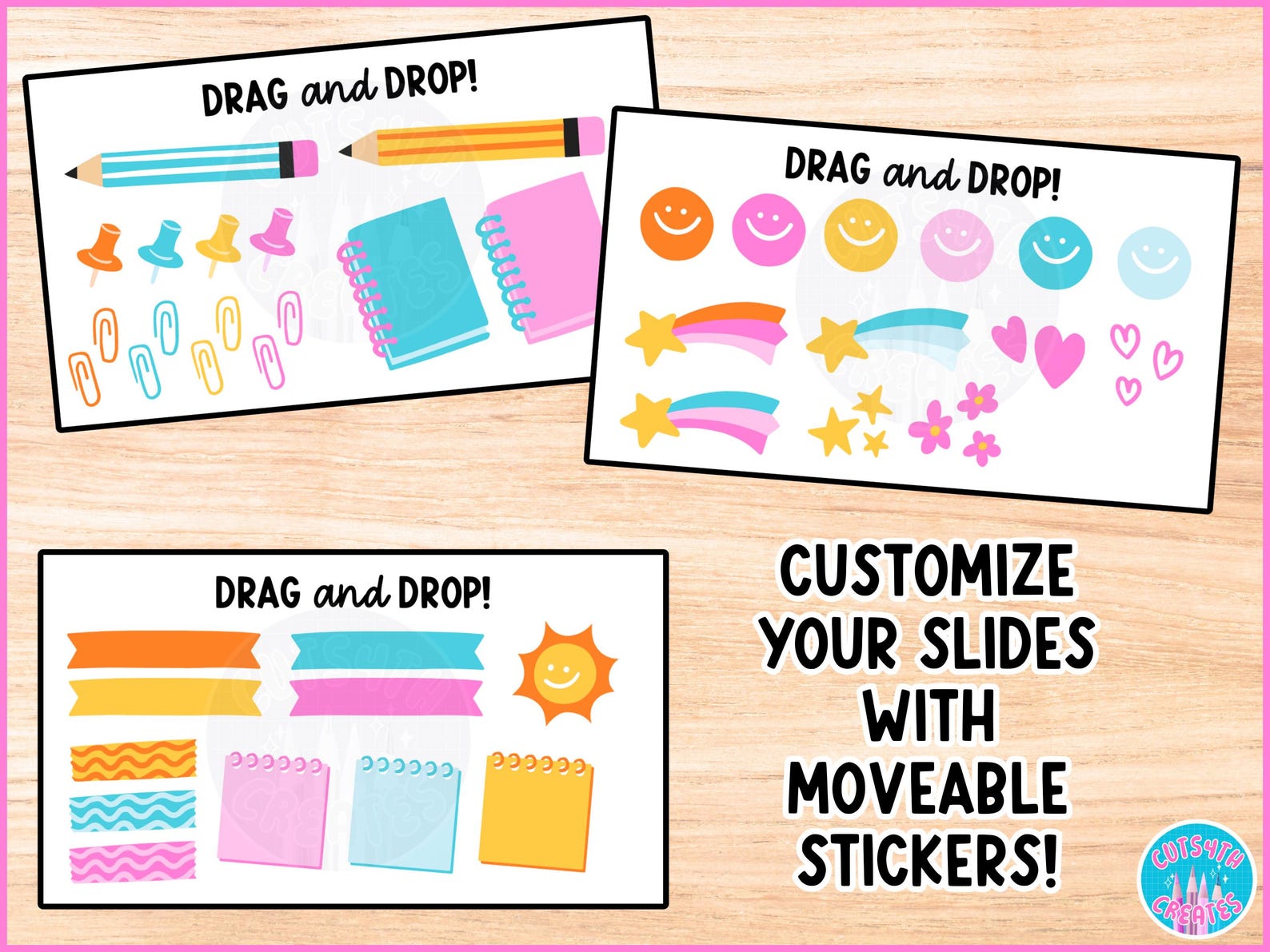 Editable Daily Slides With Timers + Moveable Clip Art Bright & Groovy ...