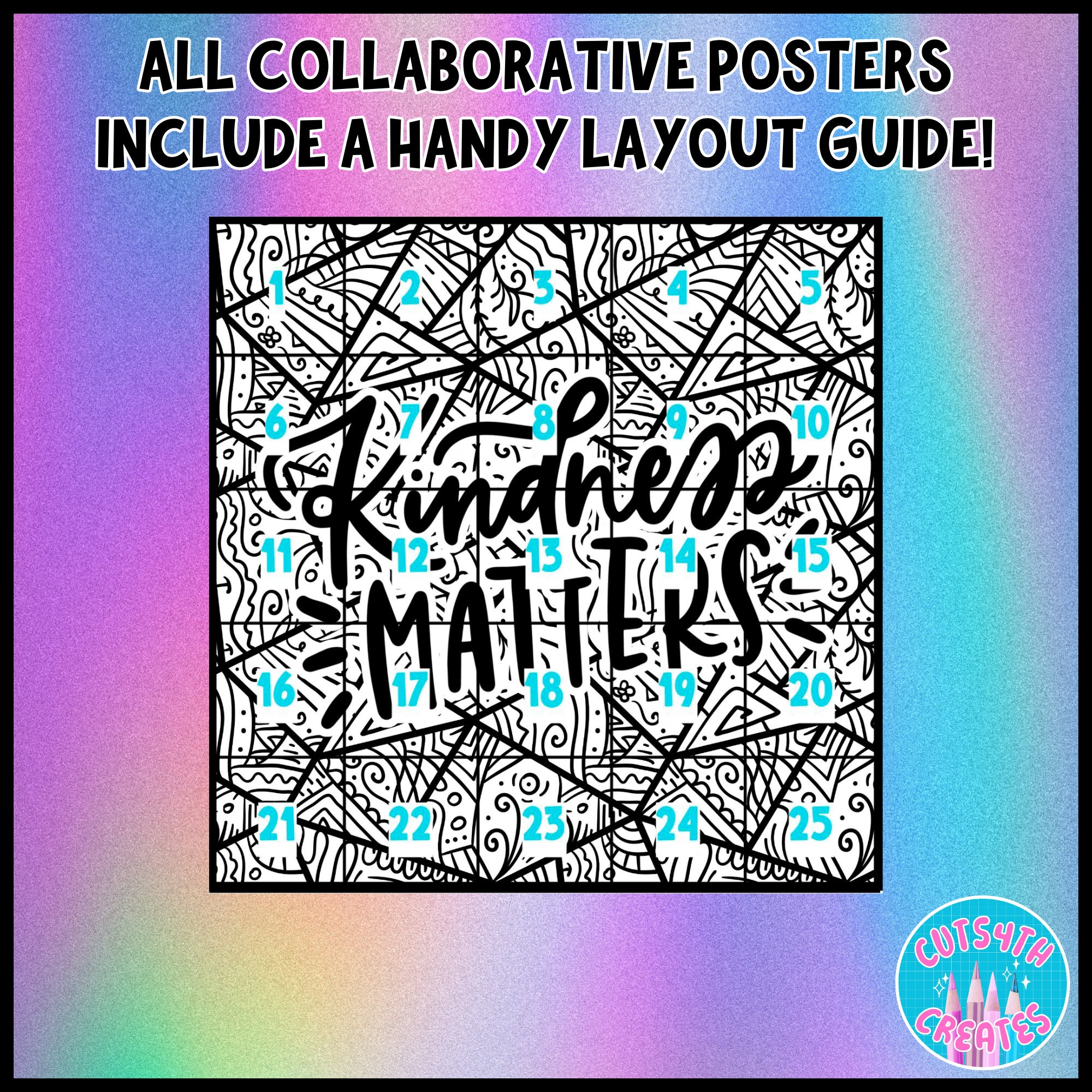 Collaborative Coloring Poster Bulletin Board World Kindness Day ...