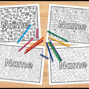 EDITABLE! Summer Doodles Personalized Coloring Pages | Add Student ...
