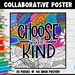 Collaborative Coloring Poster Bulletin Board 25 Pieces Choose to Be ...