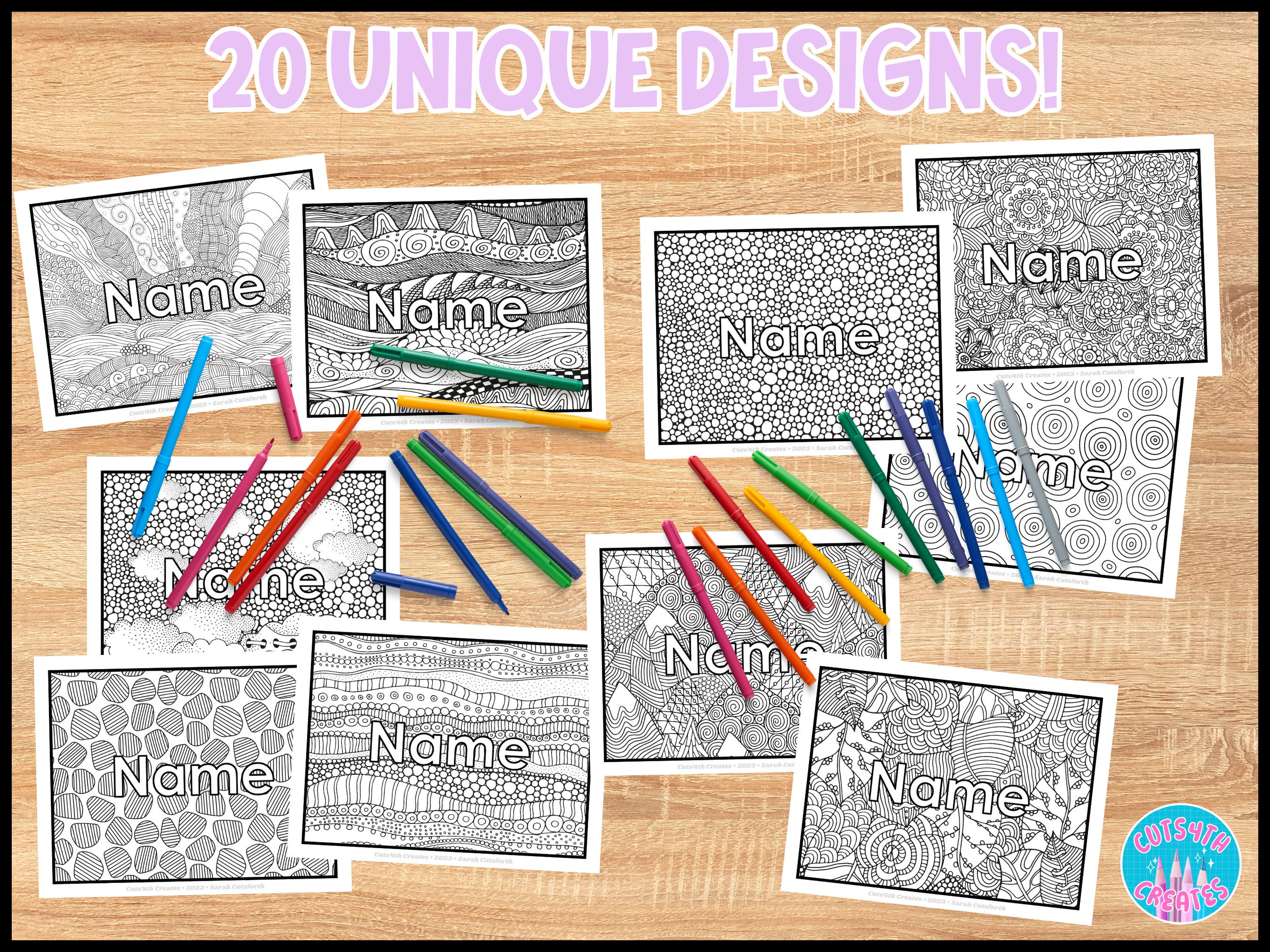 Editable Coloring Pages Print + GO! Mindful Calming Relaxing Printable ...