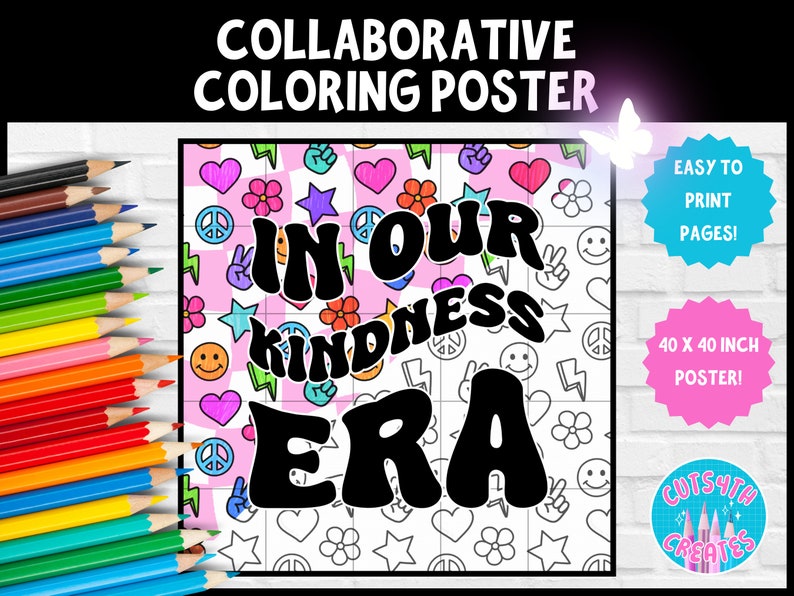 Collaborative Coloring Poster Bulletin Board | in Our Kindness Era ...