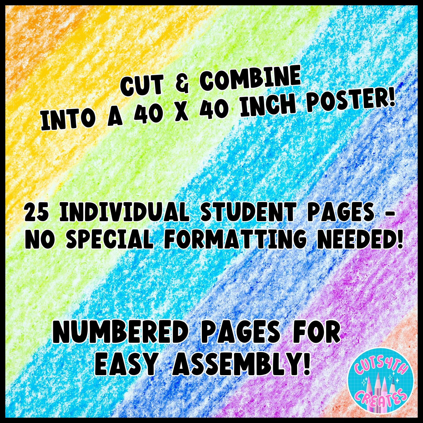 Collaborative Coloring Poster Bulletin Board 25 Pieces Choose Happy ...