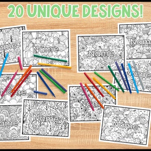 Editable Personalized Printable Coloring Pages Nature Flowers Mushrooms ...