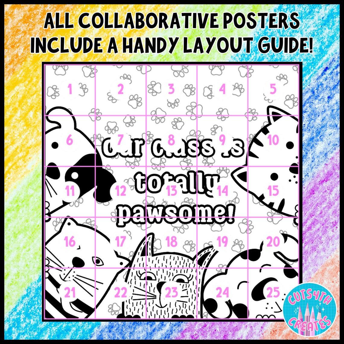 Collaborative Coloring Poster Elementary Classroom Teamwork Activity ...