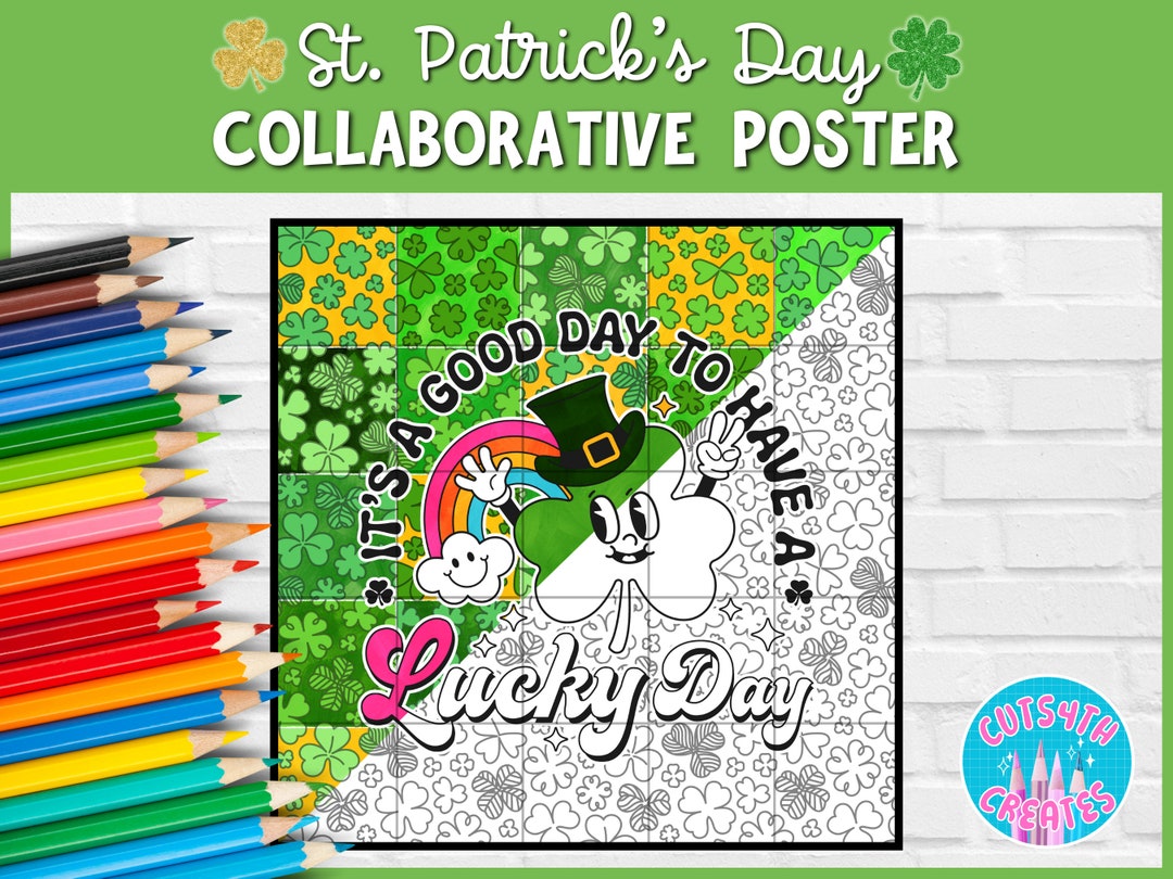 St. Patrick's Day Activity Printable Collaborative Poster + Coloring ...