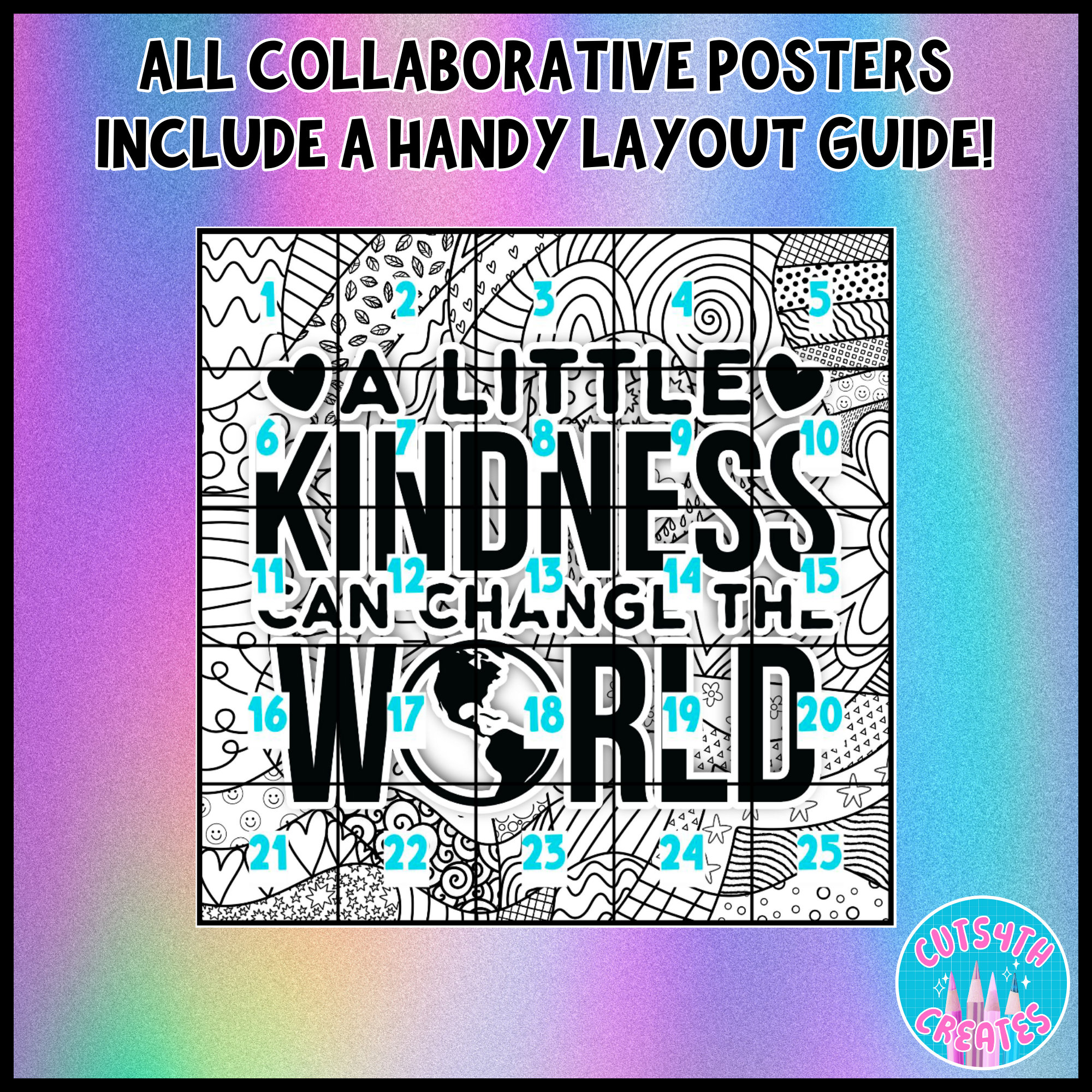 Collaborative Coloring Poster World Kindness Day A Little Kindness Can ...