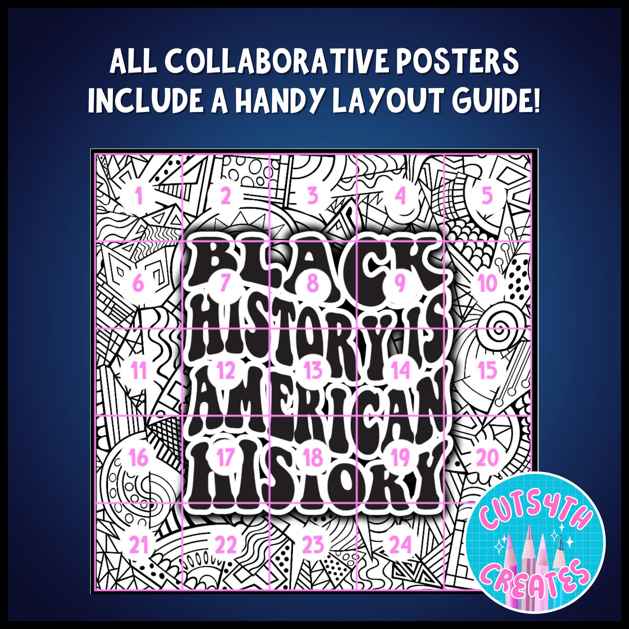 Collaborative Coloring Poster Black History Month Teamwork Activity ...