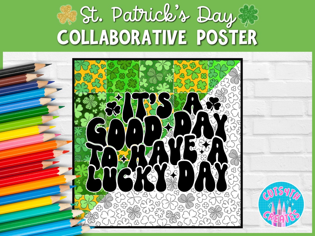 St. Patrick's Day Activity Printable Collaborative Poster + Coloring ...
