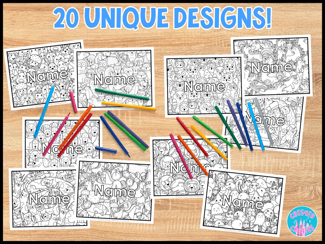Personalized Animal Doodles Coloring Pages EDITABLE Printable Coloring ...