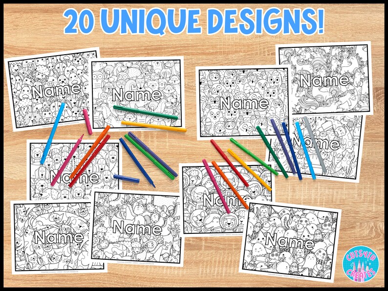 Personalized Animal Doodles Coloring Pages EDITABLE! Printable Coloring ...