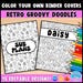 EDITABLE Binder Covers Retro Groovy Cute Doodle Pattern Coloring Pages ...