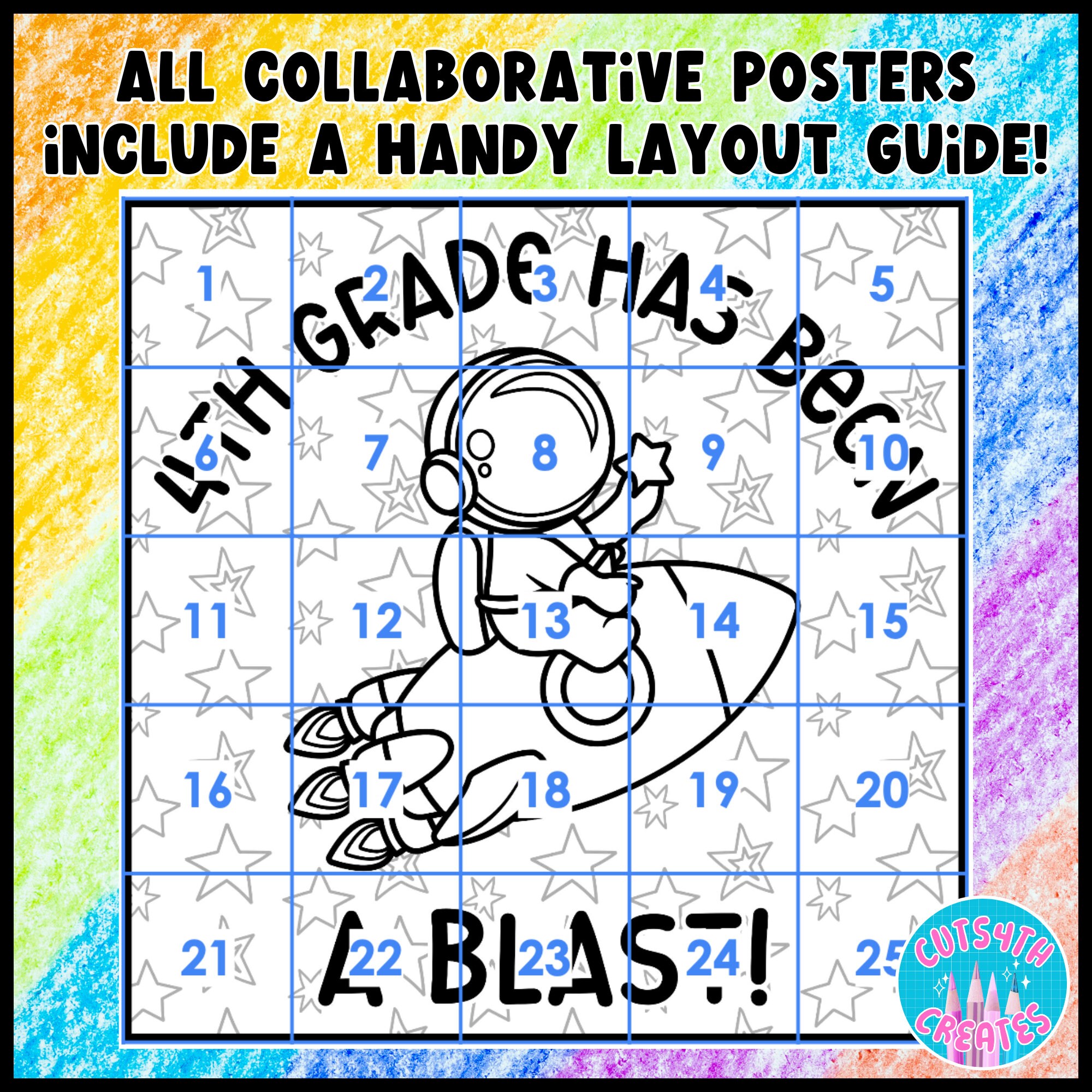 End of Year No Prep Collaborative Coloring Poster Activity | 4th Grade ...