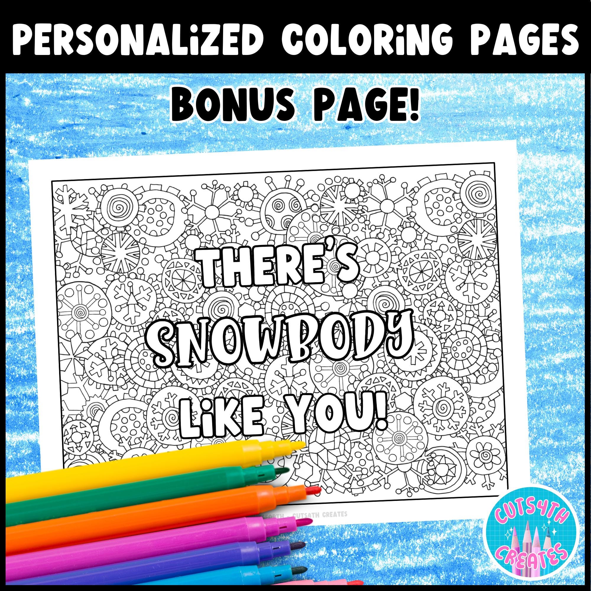 EDITABLE! Winter Doodles Personalized Coloring Pages | Add Student ...