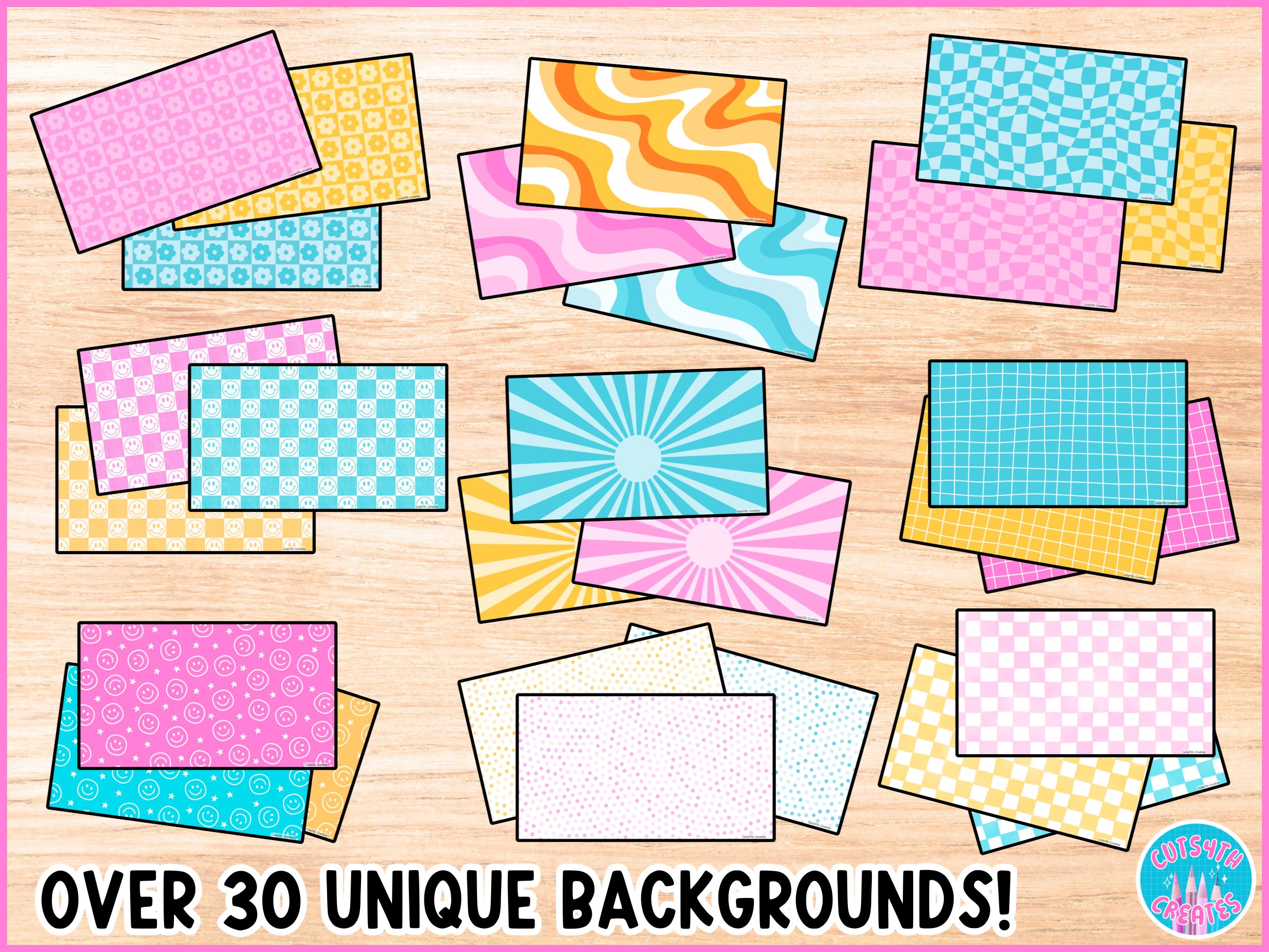 Editable Daily Slides With Timers + Moveable Clip Art Bright & Groovy ...