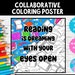 Collaborative Coloring Poster Bulletin Board Teamwork Activity "reading ...