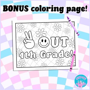 Peace Out, 4th Grade! No Prep End of Year Collaborative Coloring Poster ...