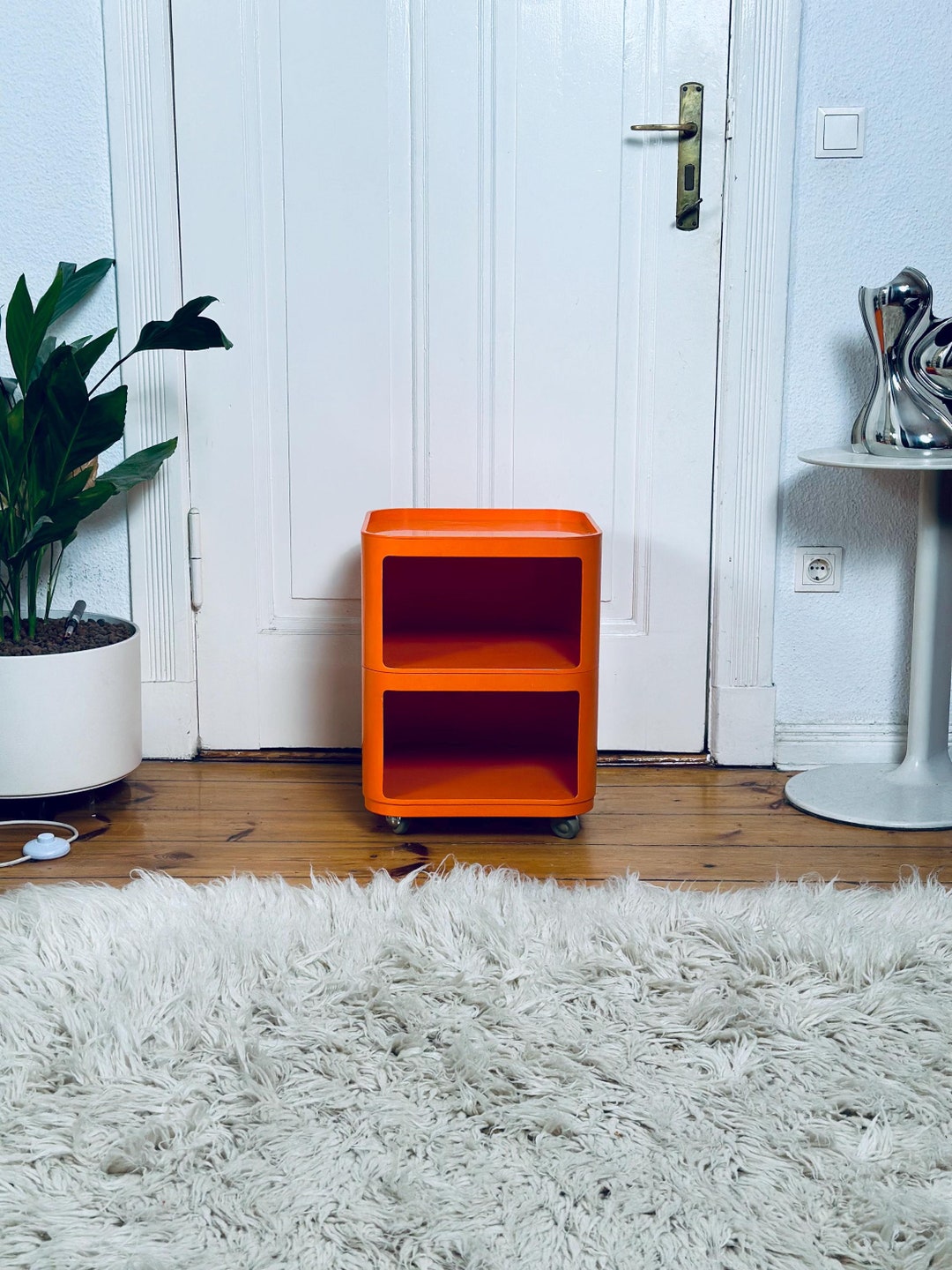 SPACE AGE // 70s Vintage Orange Plastic Kartell Componibili 4970 by ...