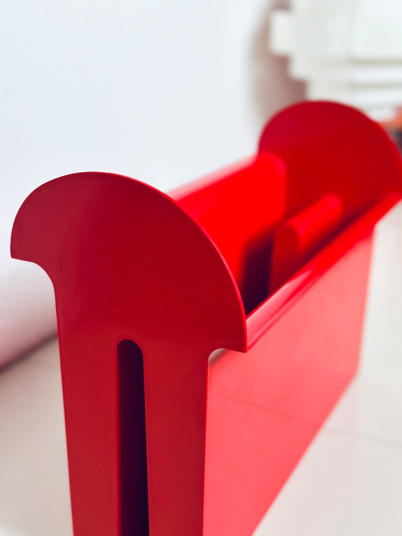 SPACE AGE // 70s Vintage Italian Design Plastic Magazine Rack LP Holder ...