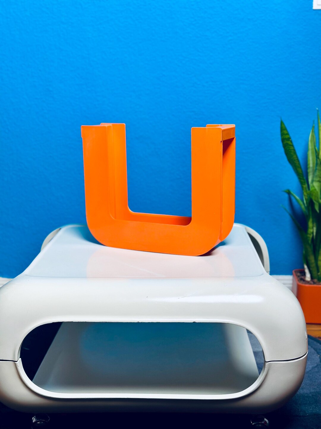 SPACE AGE // 70s Vintage Iisi UBOX System Orange 12 Inch Vinyl Storage ...