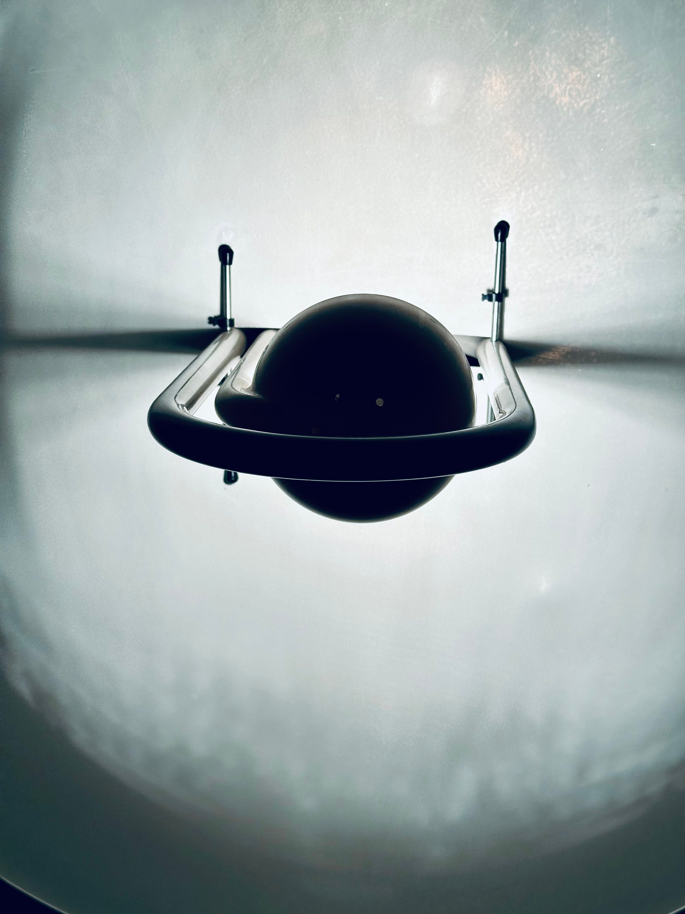 POST MODERN // 80s Vintage XXL Metal Dome Moon Hanging Ceiling Lamp by ...