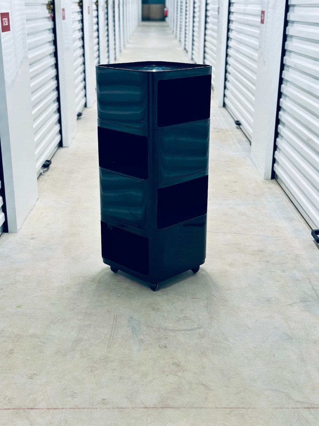 Vintage Kartell Componibili: Black Plastic Side Table Storage by Anna ...