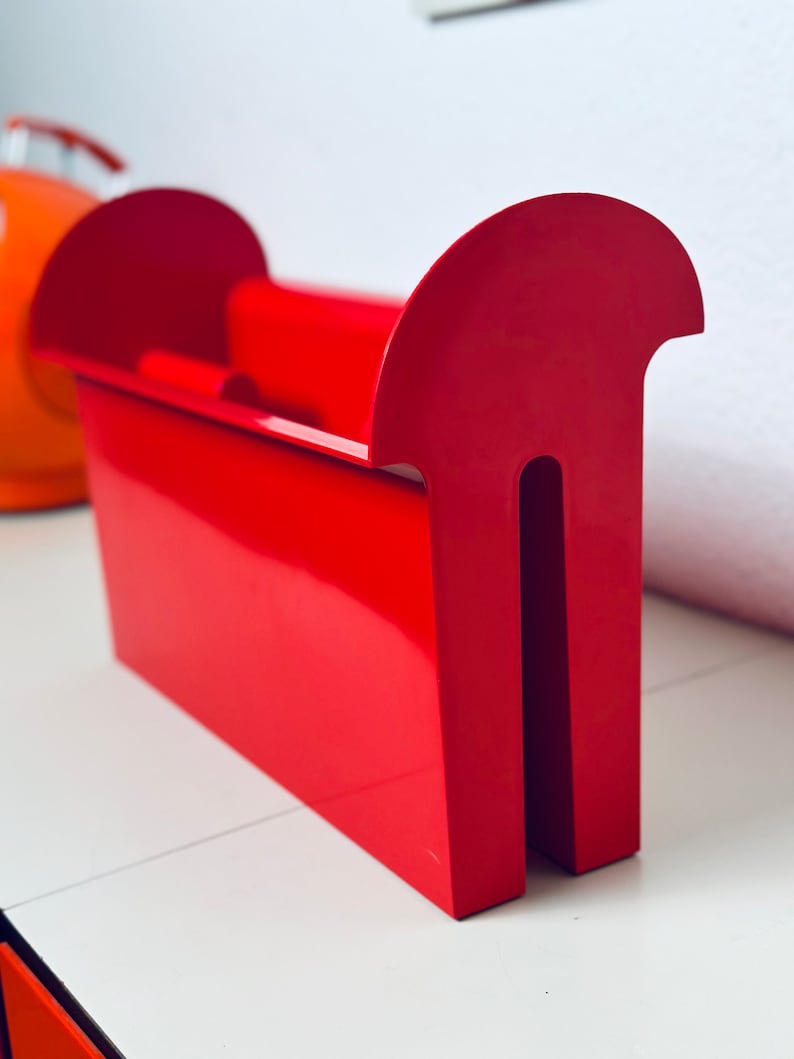 SPACE AGE // 70s Vintage Italian Design Plastic Magazine Rack LP Holder ...