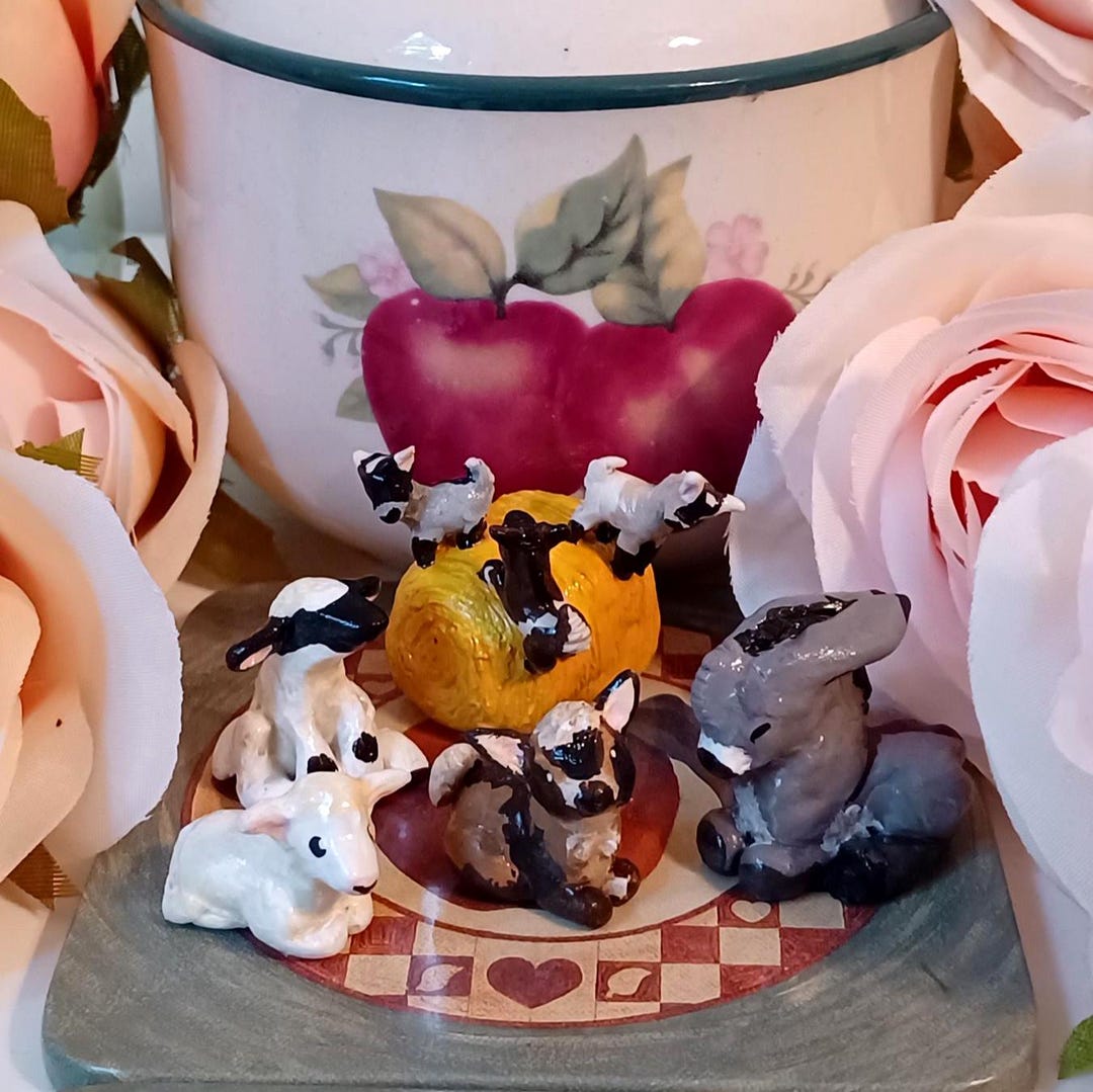 Mini Polymer Clay Farm Animals (goats, Sheep, and a Donkey!) - Etsy