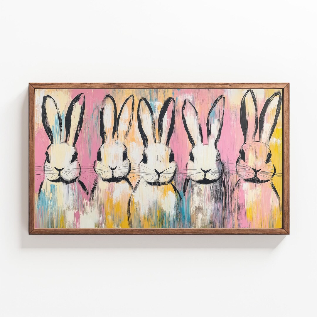 Modern Easter Bunny Abstract Art | Distressed Contemporary Easter ...