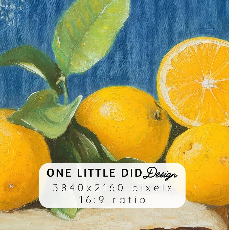 Lemon Still Life Art: Vintage Mediterranean Painting (digital Download ...