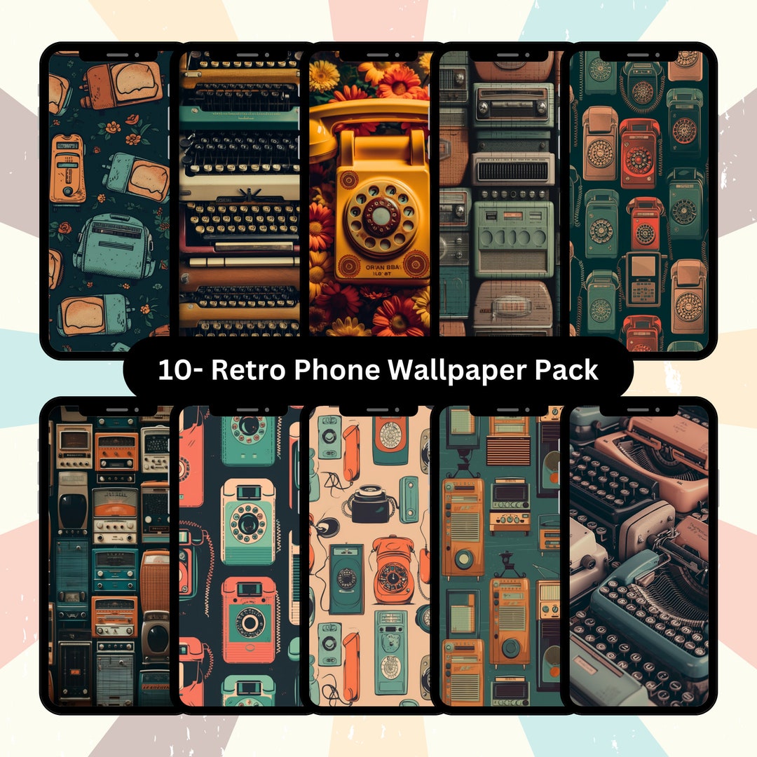 Retro Phone Wallpapers Cool Modern Designs Instant Digital - Etsy