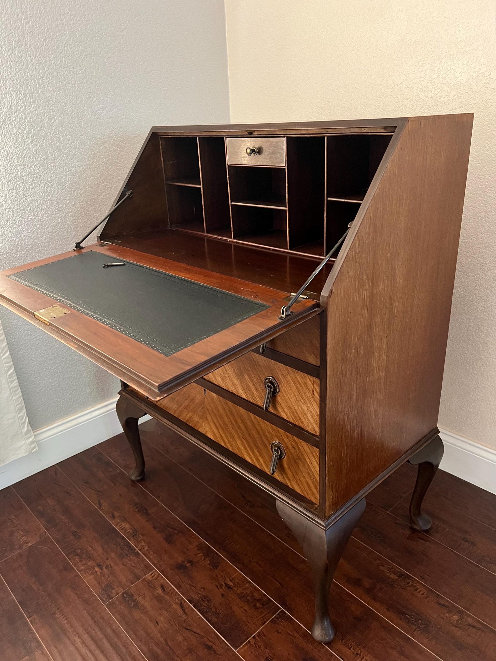 Beautiful Antique Slant Front Wooden Desk - Etsy