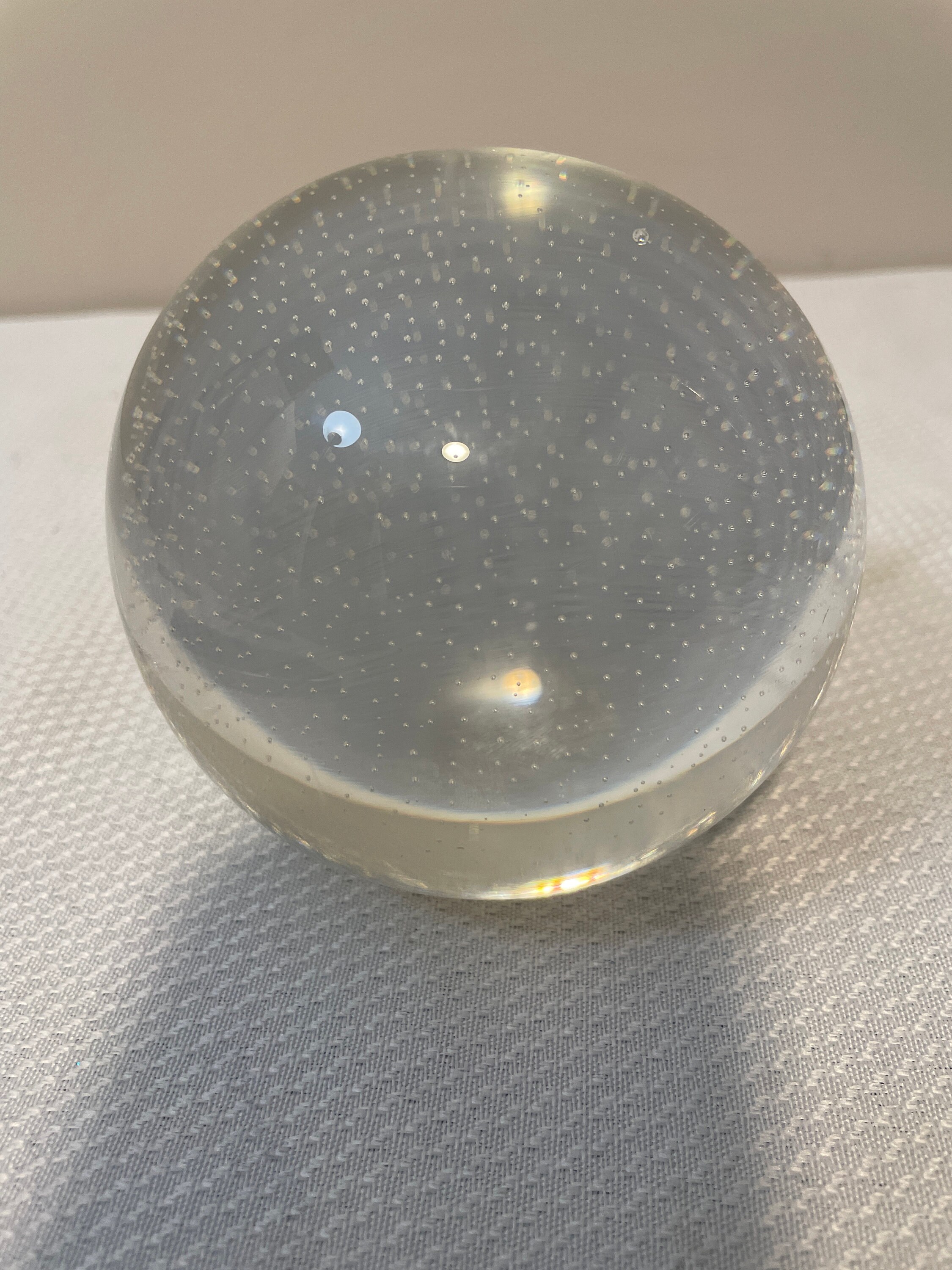 Controlled Bubble Glass Paperweight Clear Domed Bubbles 3.5 Inch Orb - Etsy