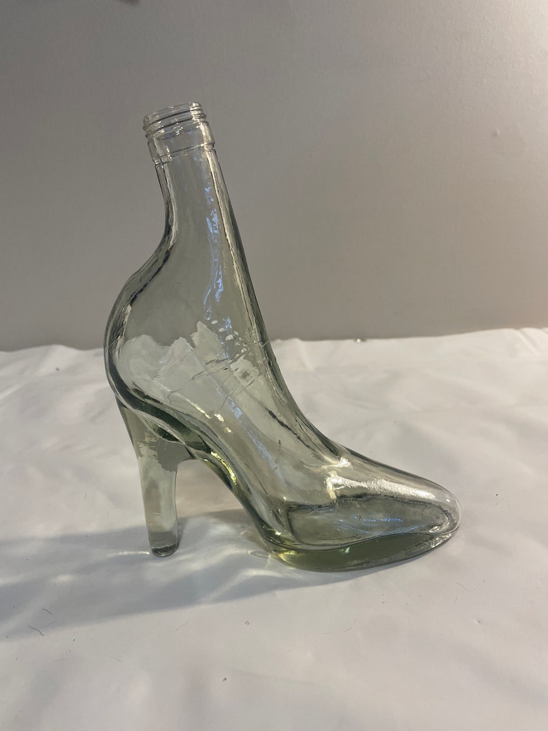 Vintage Clear Glass High Heel Liquor Decanter Bottle - Etsy