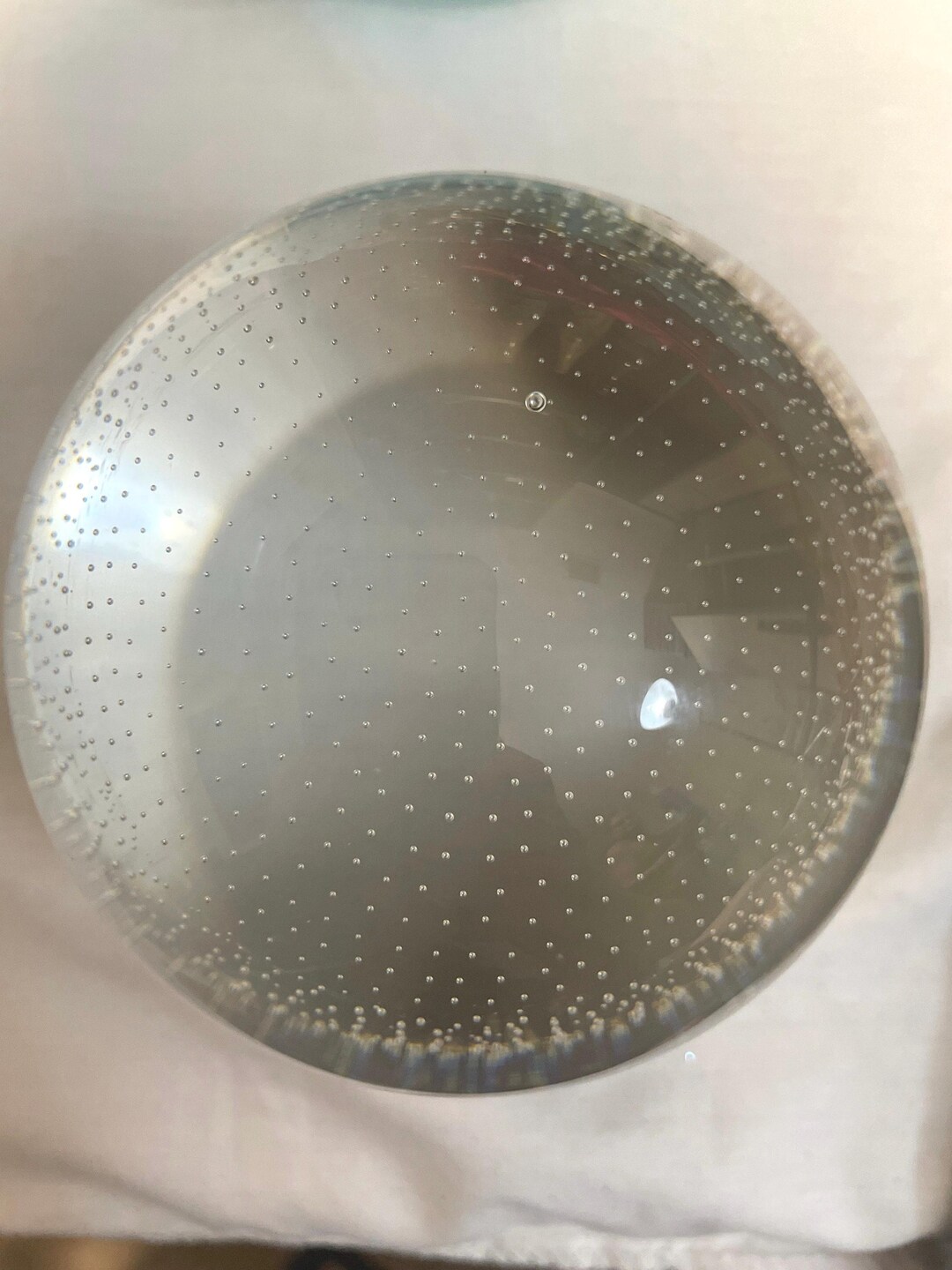 Controlled Bubble Glass Paperweight Clear Domed Bubbles 3.5 Inch Orb - Etsy